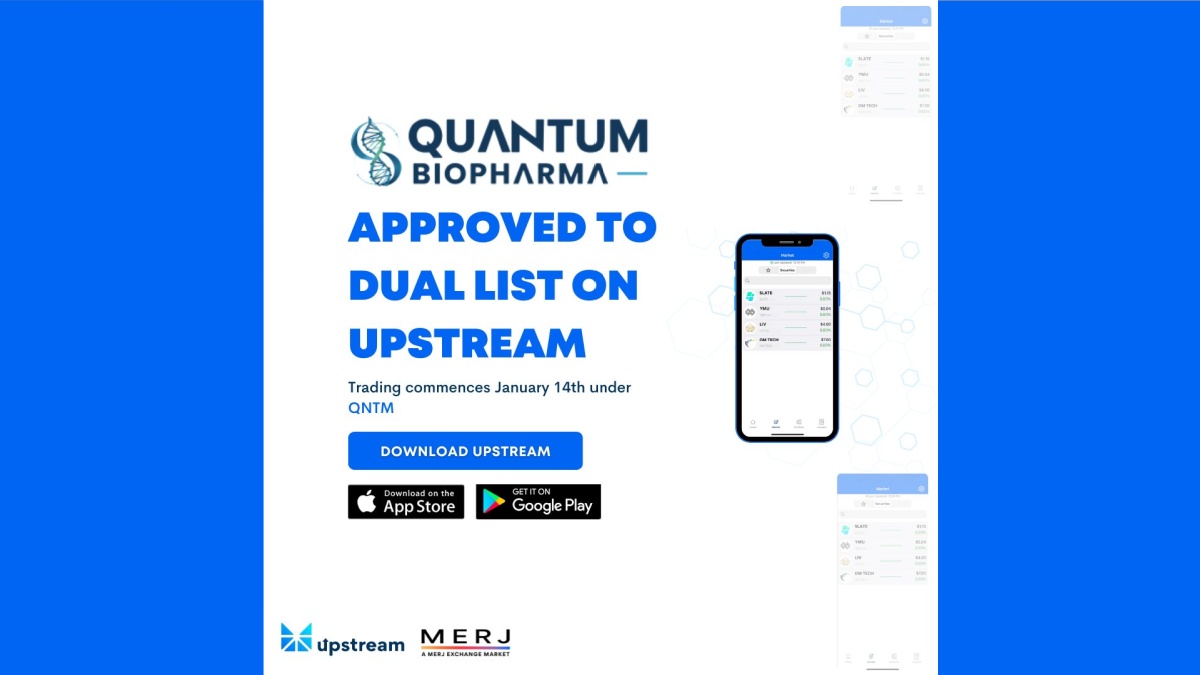 Quantum Biopharma Approved to List on Upstream Trading App - Wealthy Venture Capitalist